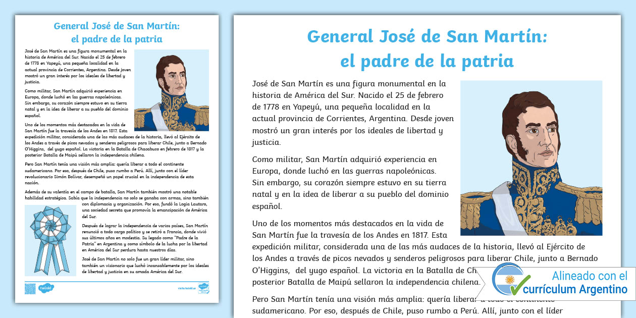 Breve historia de San Martín para niños en PDF - Twinkl
