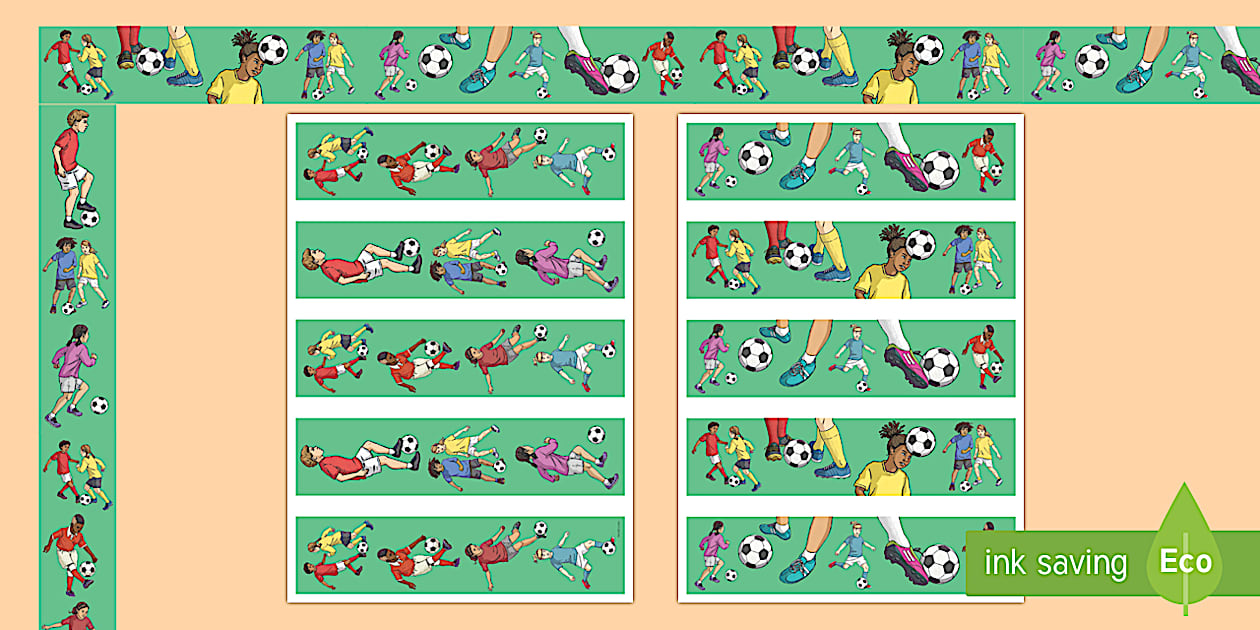 3-6 Football Display Borders (teacher made) - Twinkl