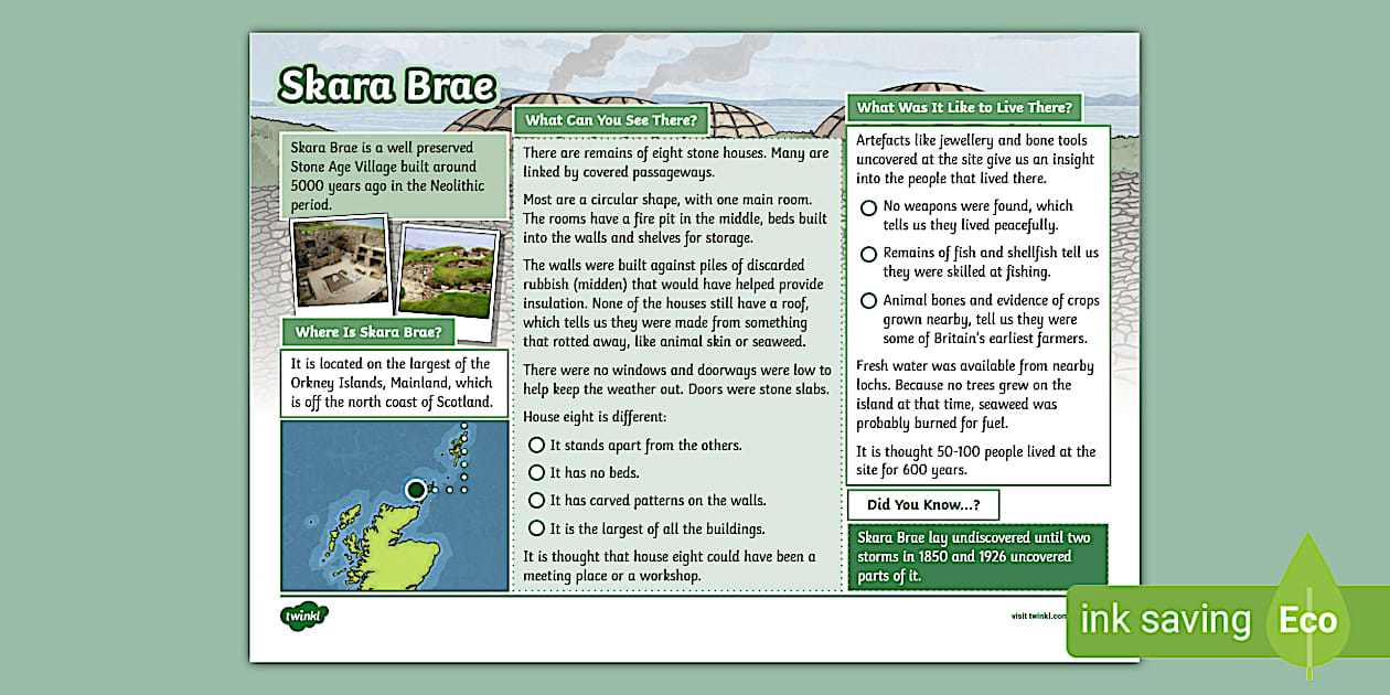 Skara Brae Fact File (Teacher-Made) - Twinkl