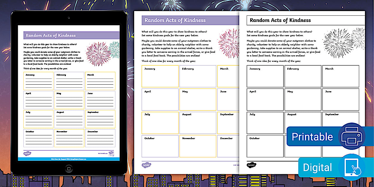 New Year's Eve Acts of Kindness | Twinkl USA - Twinkl