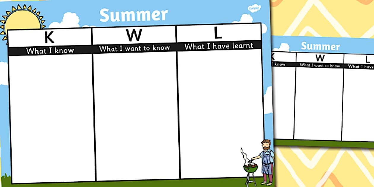 Summer Topic KWL Grid - Twinkl