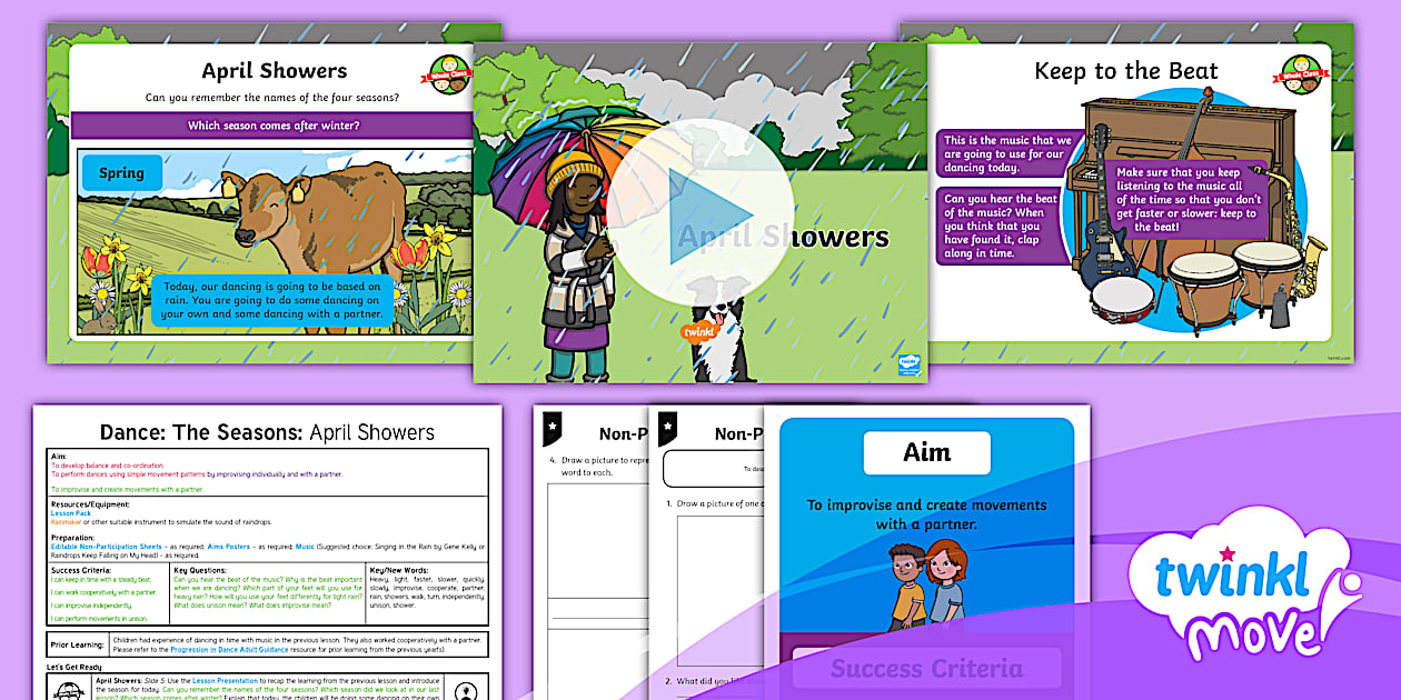 👉 The Seasons: April Showers - Y1 PE Dance Lesson