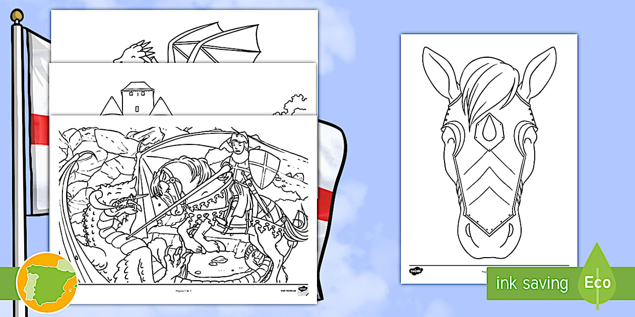 Hojas de colorear: San Jorge - Twinkl