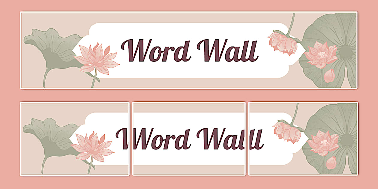 Lotus-Themed Class Word Wall Display Banner - Twinkl