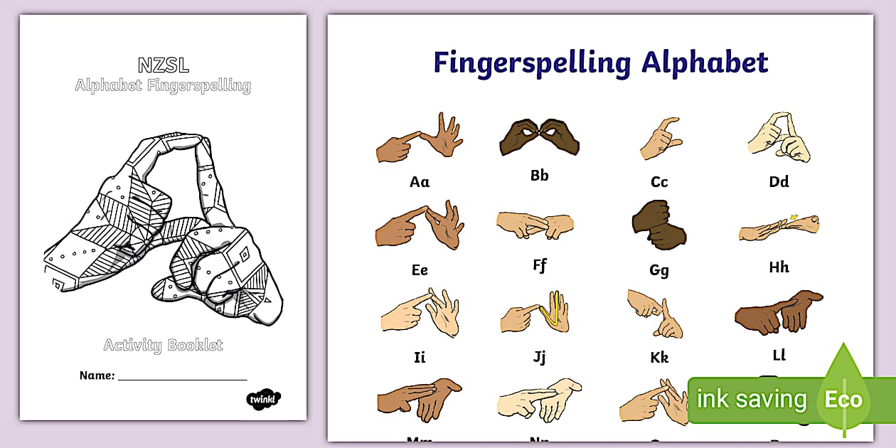 NZSL Fingerspelling Booklet with Activities