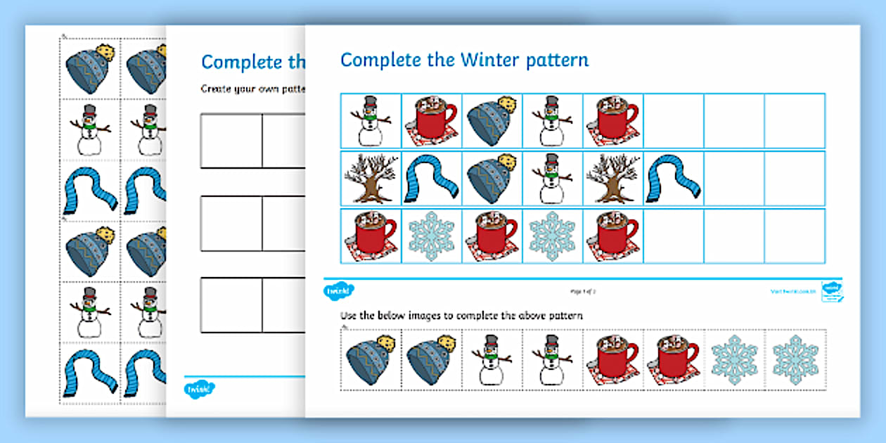 Winter Pattern Activity (teacher made) - Twinkl