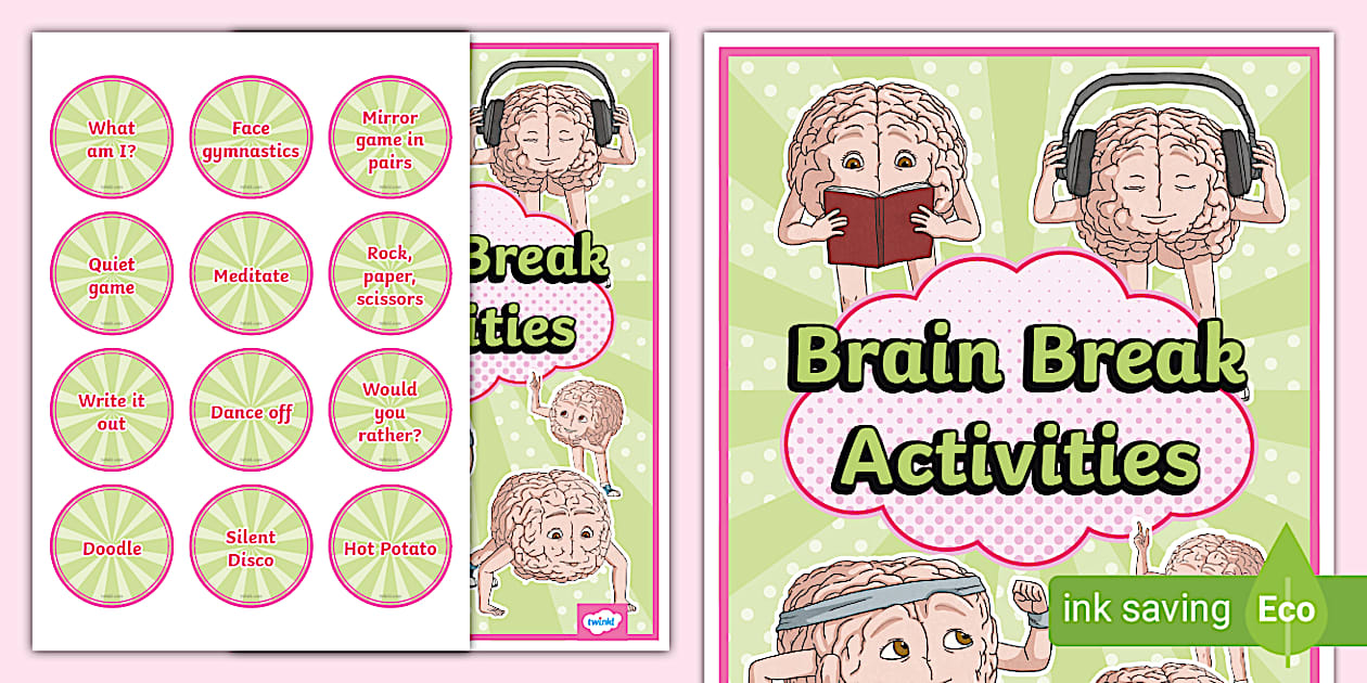 Brain Break Activities Display and Tokens (teacher made)