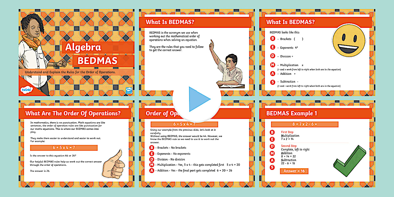 Level 3 Algebra BEDMAS PowerPoint (teacher made) - Twinkl