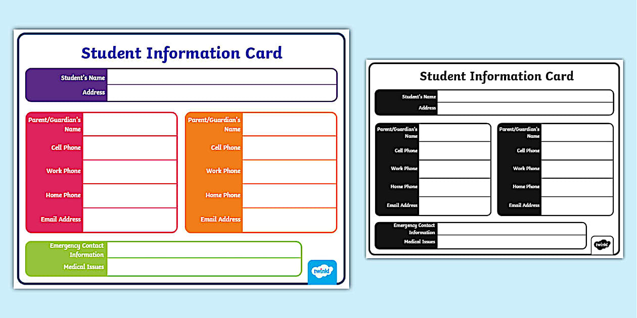 Editable Student Information Sheet Template | Twinkl