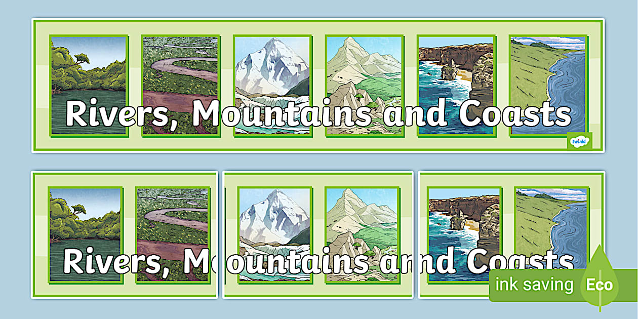 Rivers, Mountains and Coasts Display Banner (teacher made)