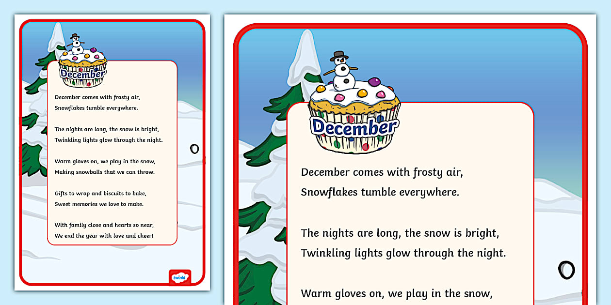 December Poem Example (professor feito) - Twinkl