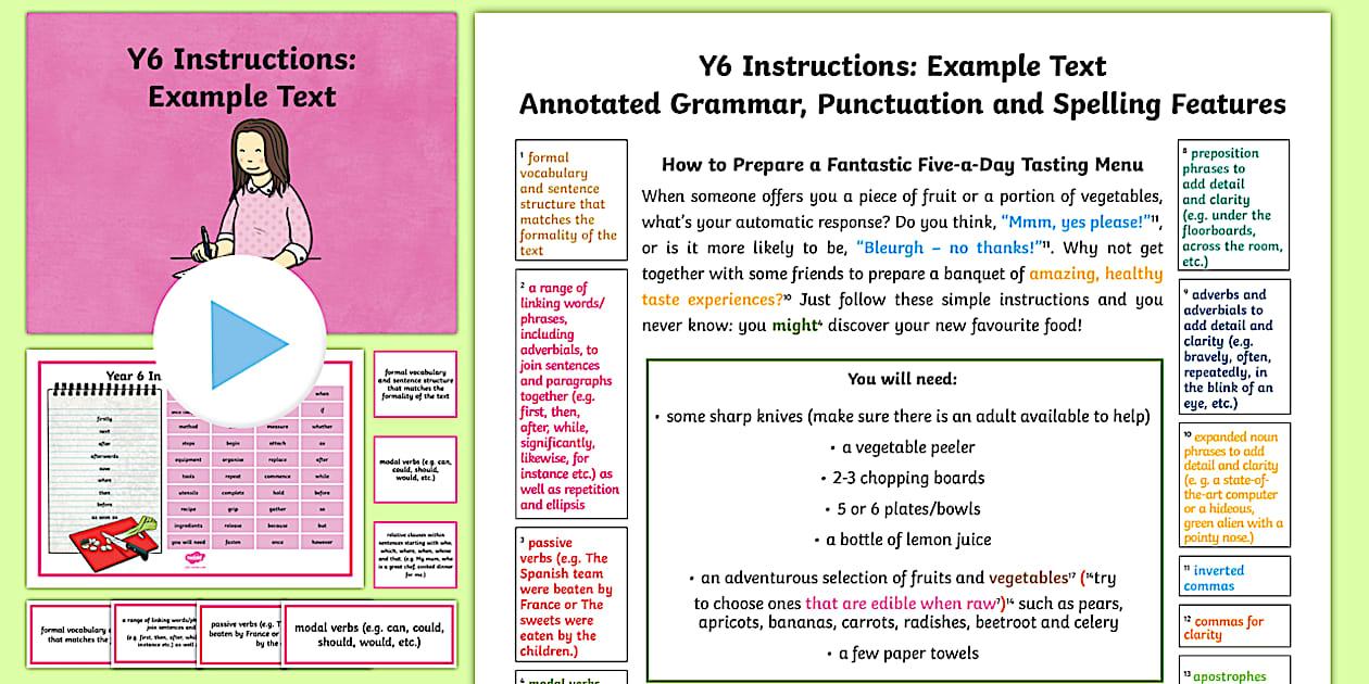 Y6 Instructions Model/Example Text - Twinkl