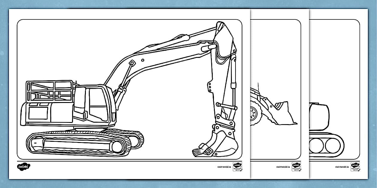 Digger Colouring Sheets (teacher made) - Twinkl