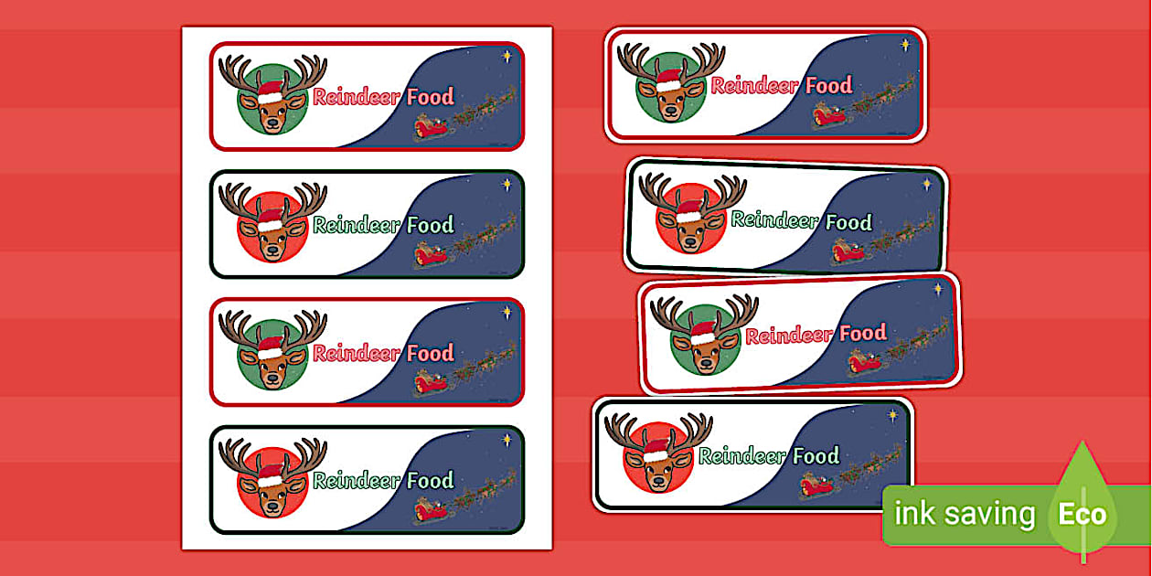 Christmas Printable Reindeer Food Labels - Primary Resources
