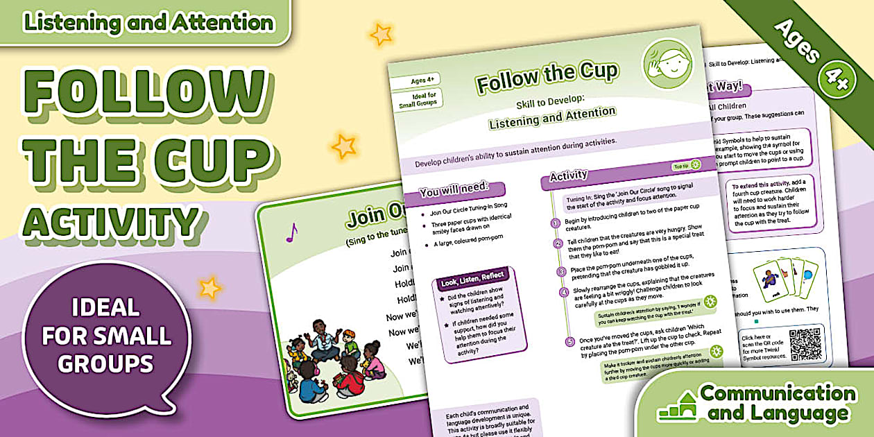 EYFS Follow the Cup | Communication and Language (Ages 4+)