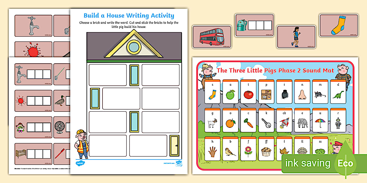 The Three Little Pigs Build a House Writing Activity