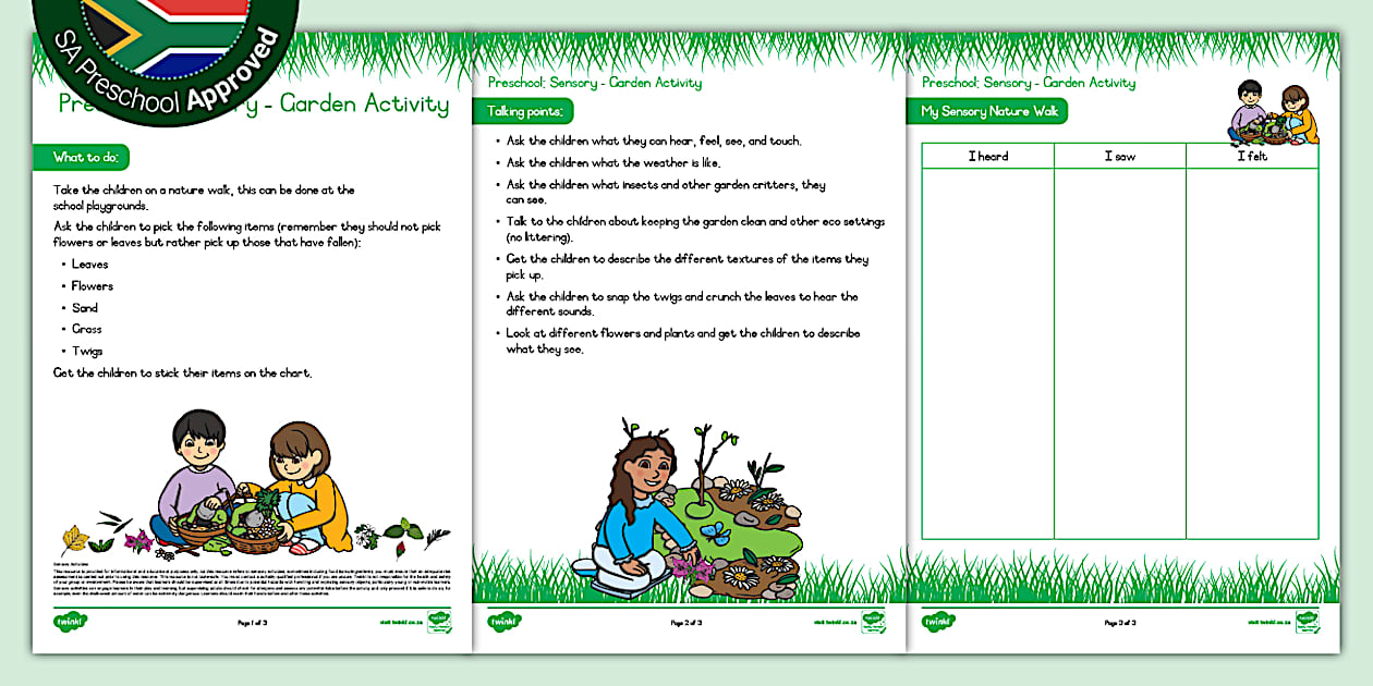 Preschool: Sensory- Garden Sensory Activity (teacher made)