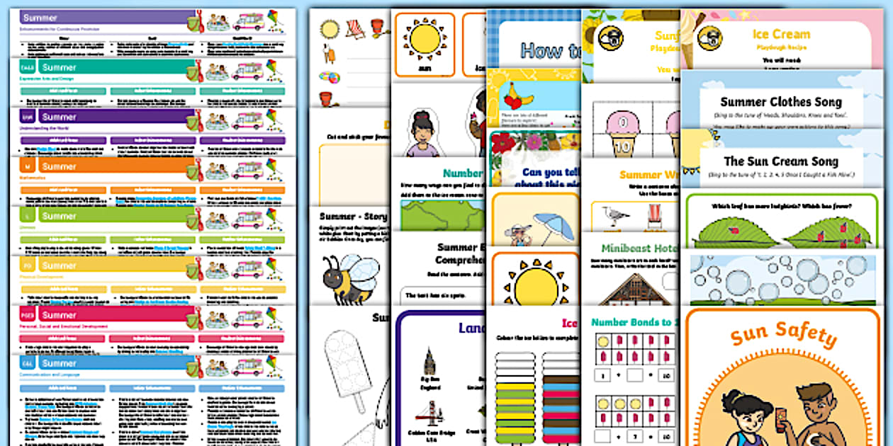 EYFS Reception Summer Activities & Continuous Provision Pack