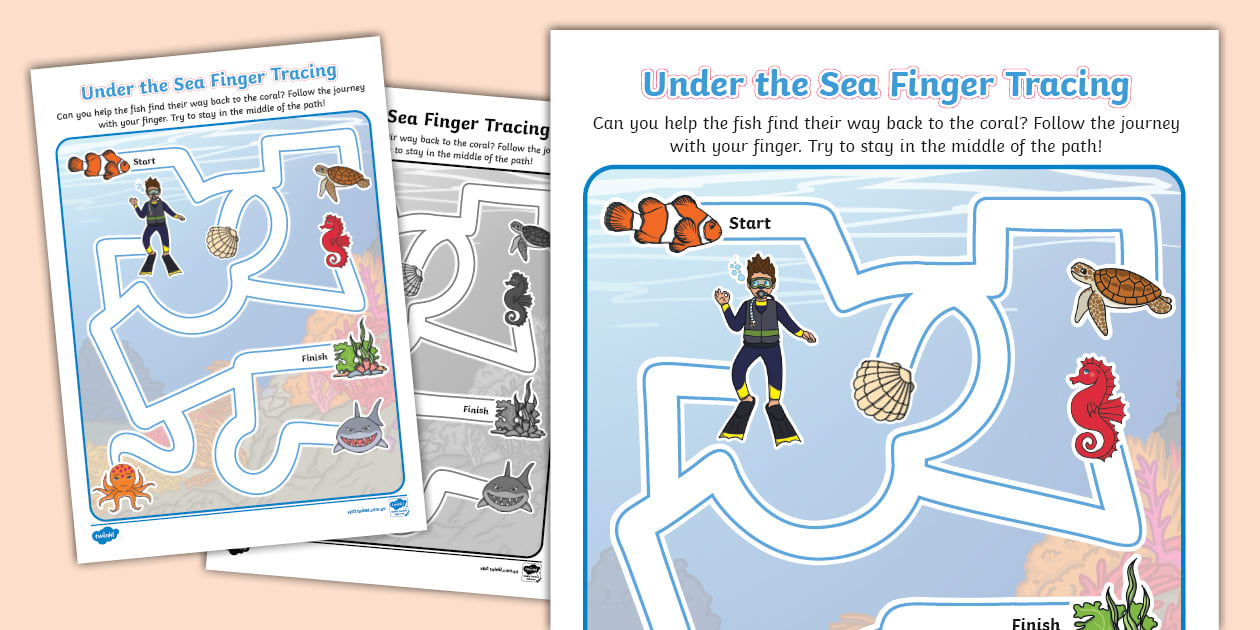 * NEW * Under the Sea Finger Tracing Activity (teacher made)