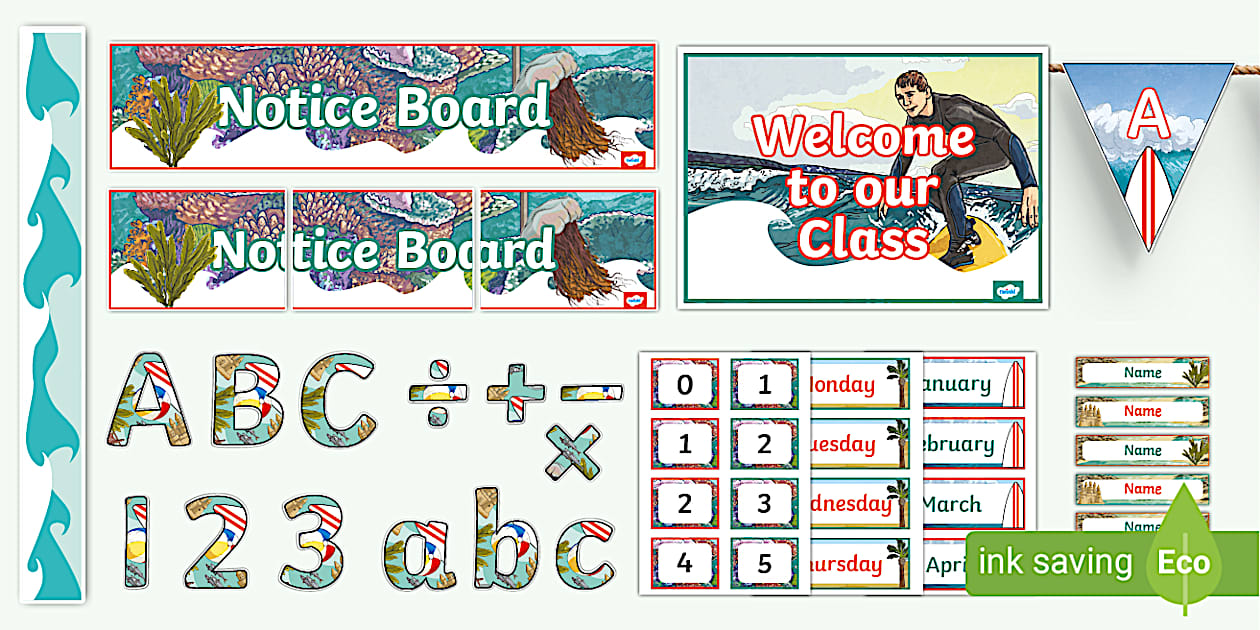 Surfing Classroom Display | Catching A Wave Display Pack