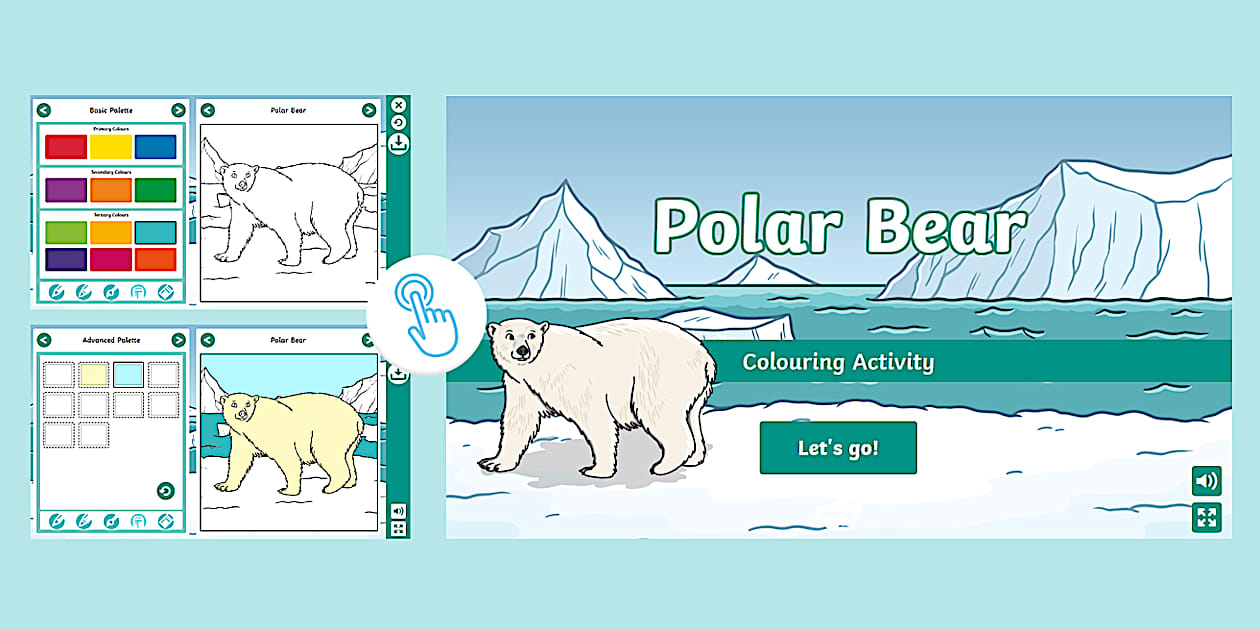 Polar Bear Interactive Colouring (teacher made) - Twinkl