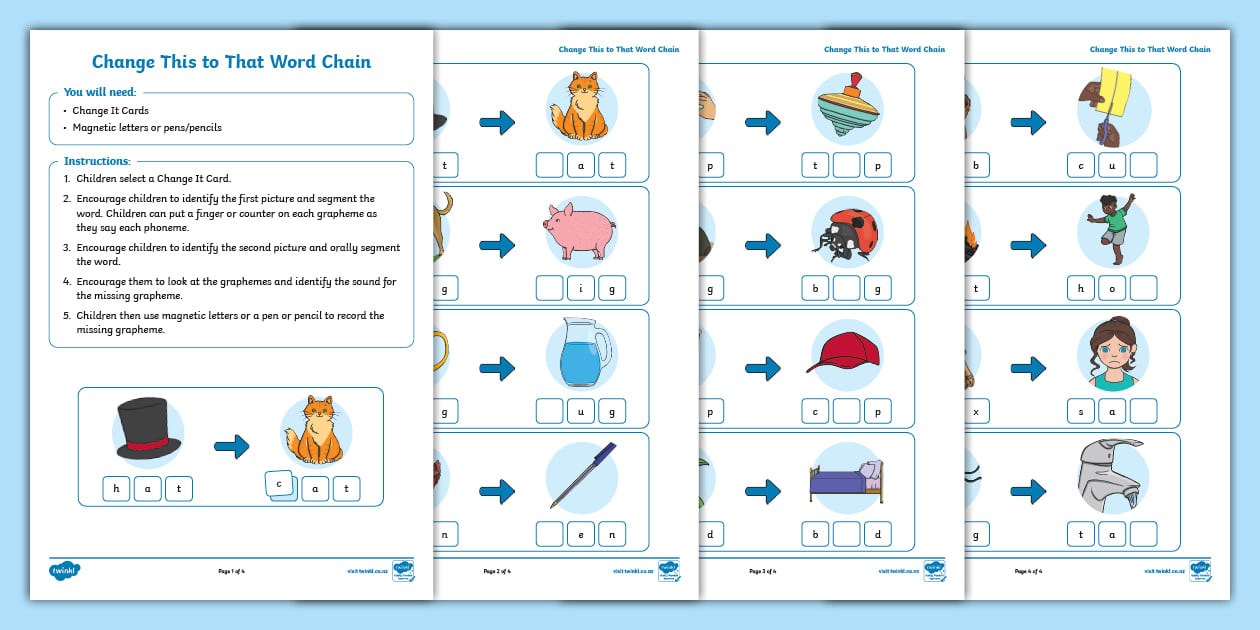 Change This to That Word Chain (teacher made) - Twinkl