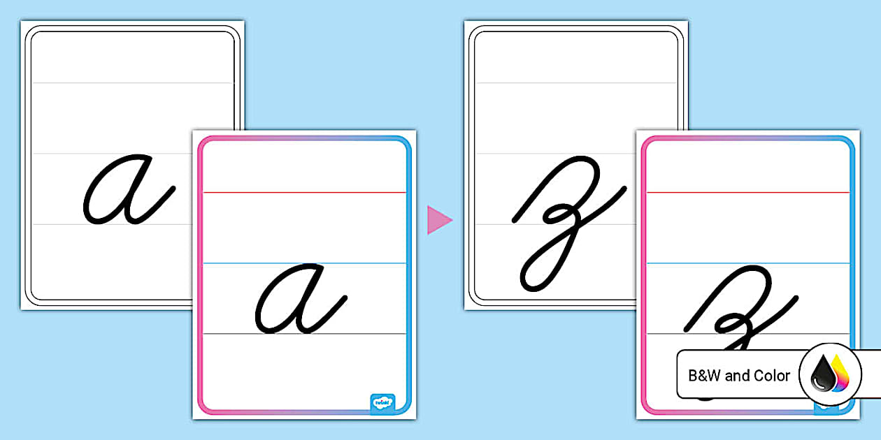 Cursive Lower Case Alphabet Letters Display Posters - Twinkl