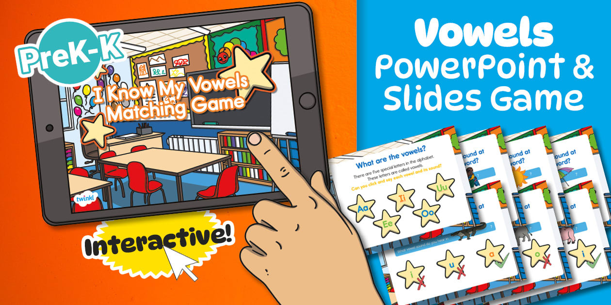 I Know My Vowels PowerPoint & Google Slides Matching Game
