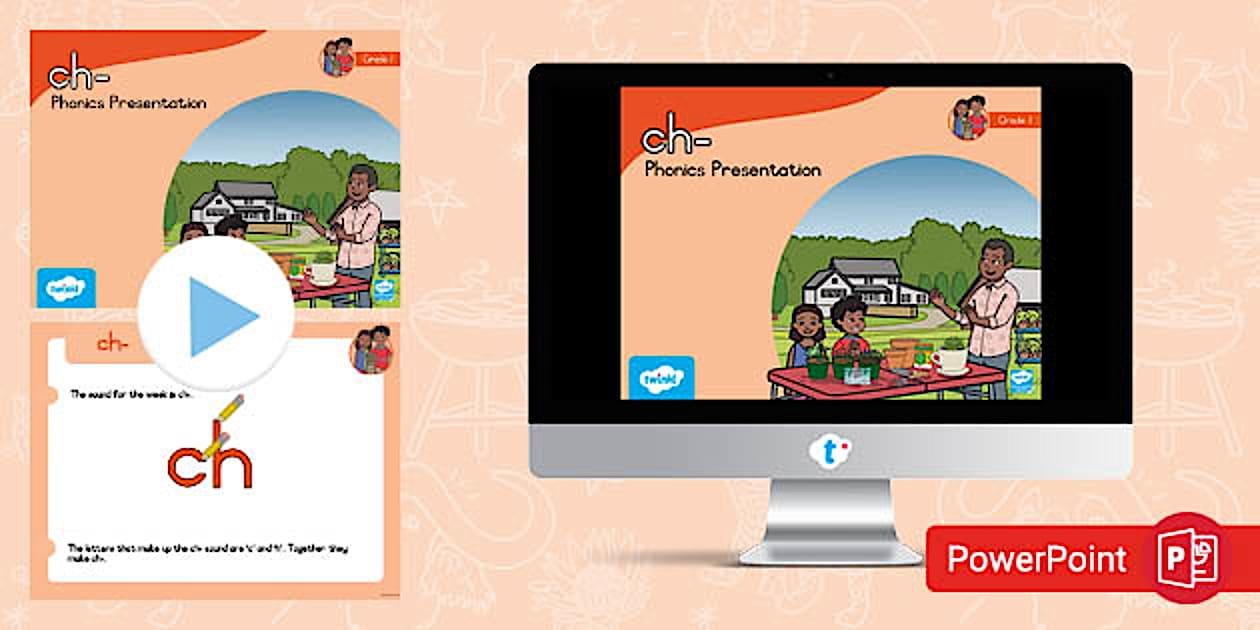 Grade 1 Phonics: ch- PowerPoint Presentation (teacher made)