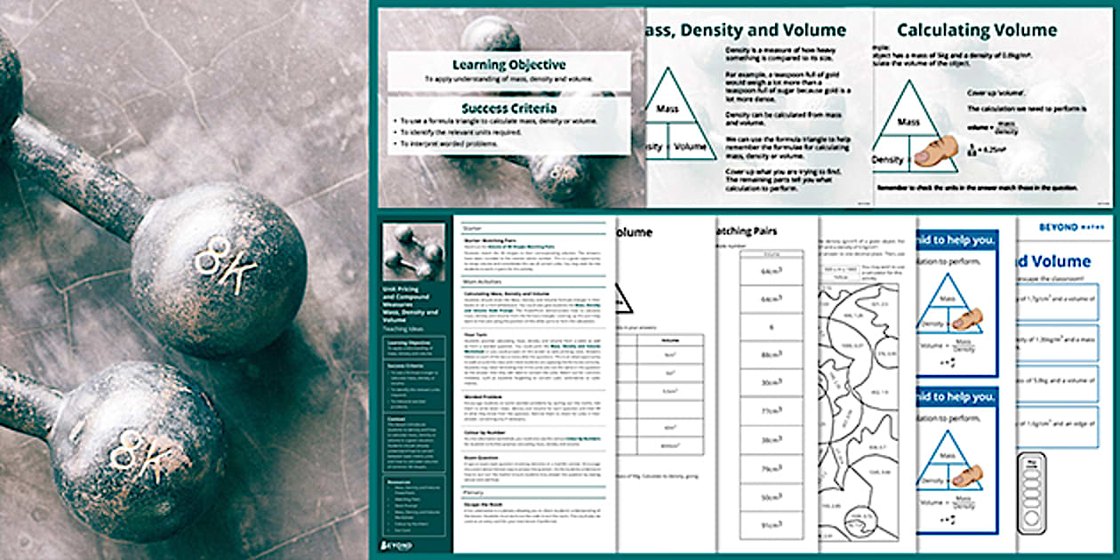 👉 Mass, Density and Volume Lesson Pack | KS3 Maths | Beyond