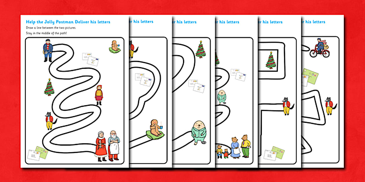 Pencil Control Path Worksheet / Worksheets to Support Teaching on The Jolly