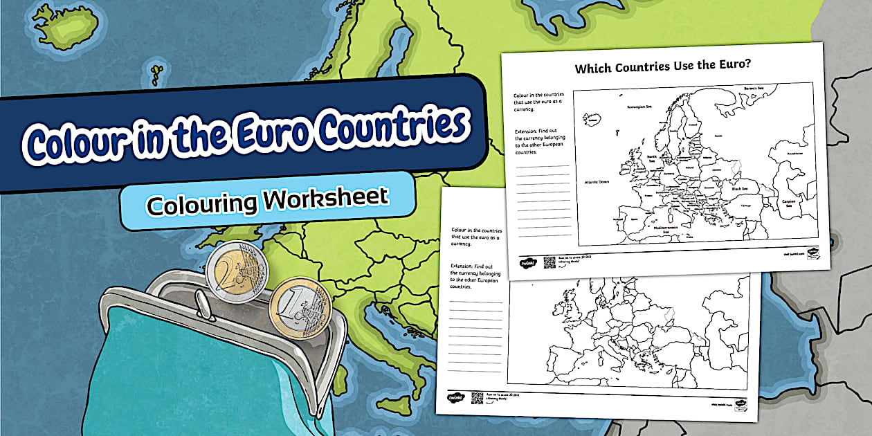 Colour in the Euro Countries Worksheet