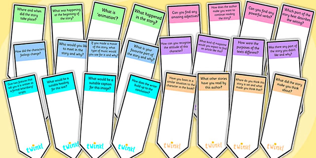 AF Guided Reading Question Bookmarks (teacher made) - Twinkl