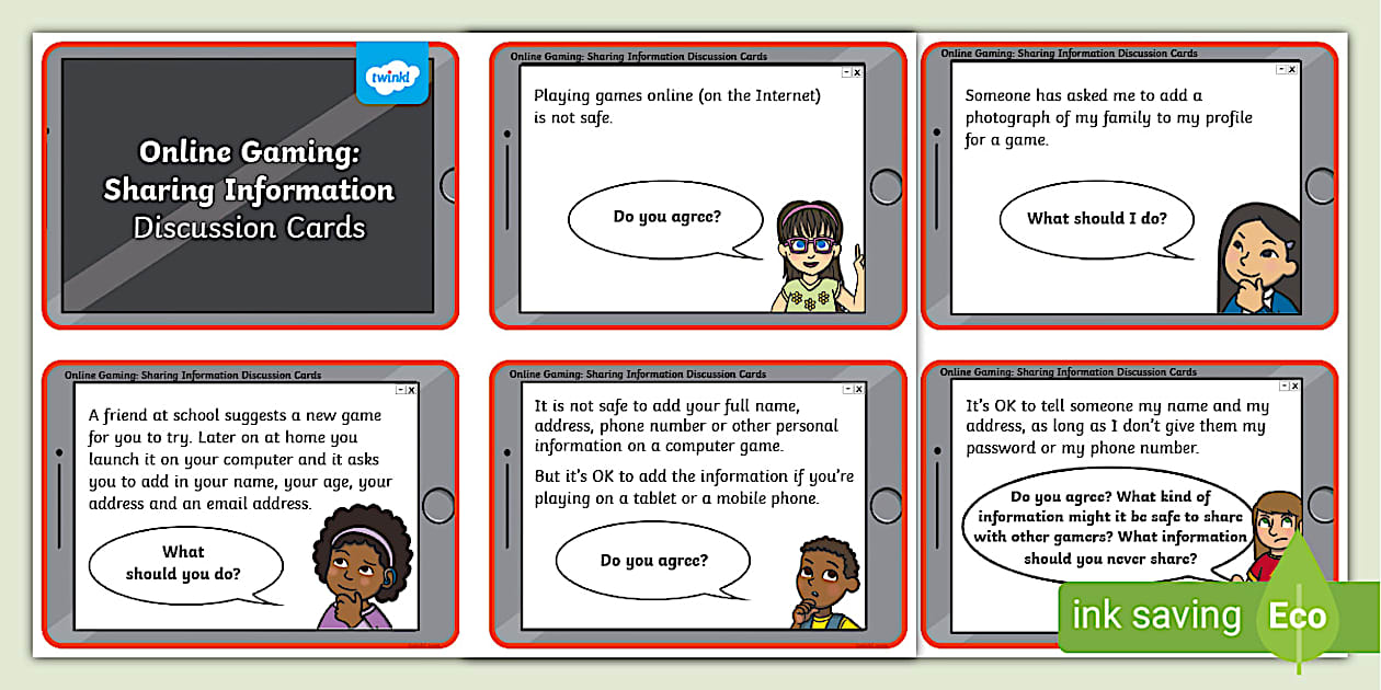 Online Gaming Discussion Cards KS1 | Staying Safe Online