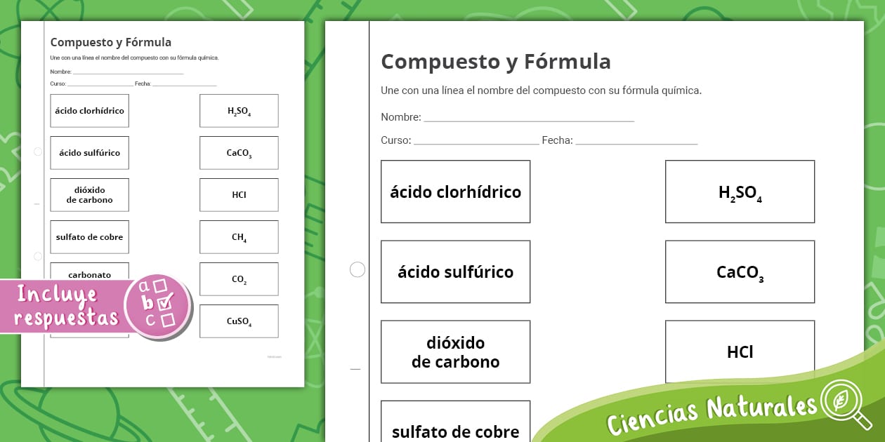 Guía de Trabajo | Compuestos | Fórmulas | Química