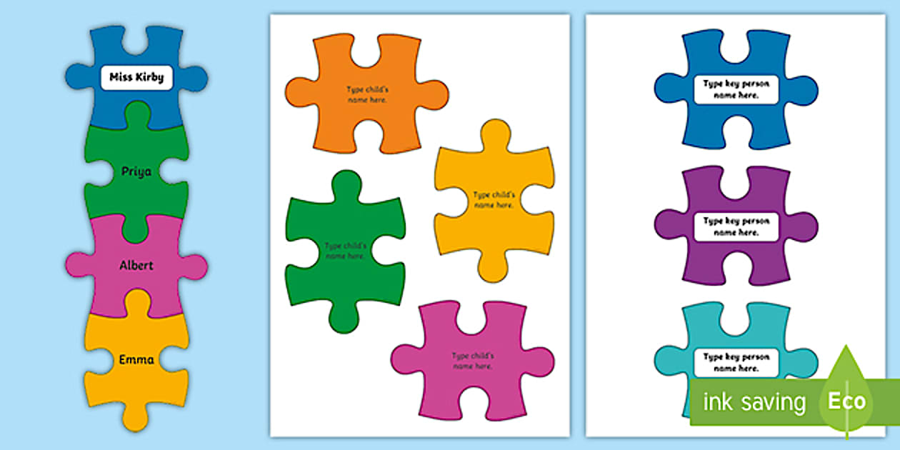 Editable Jigsaw Key Person Display Cut-Outs (teacher made)