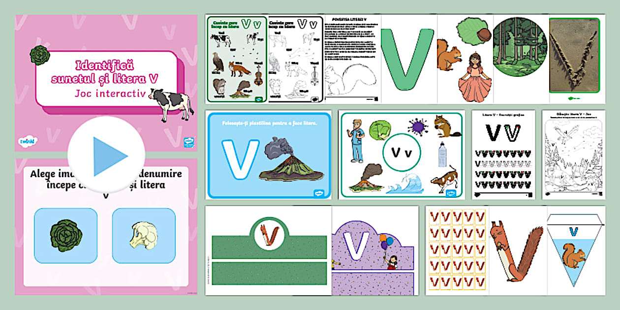 Litera V – Pachet cu resurse pentru preșcolari - Twinkl