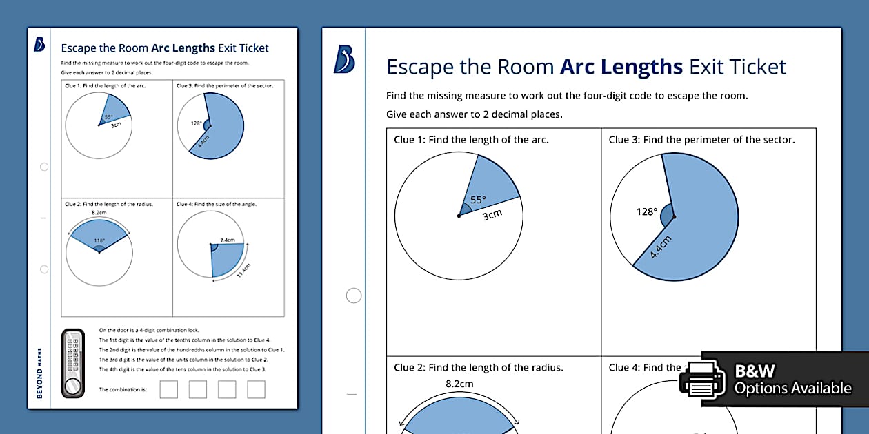 👉 Escape the Room - Arc Lengths (teacher made) - Twinkl