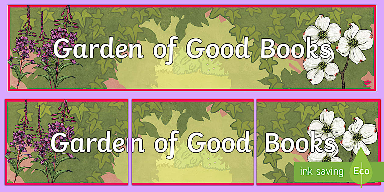 Cursive Garden of Good Books Display Banner (teacher made)
