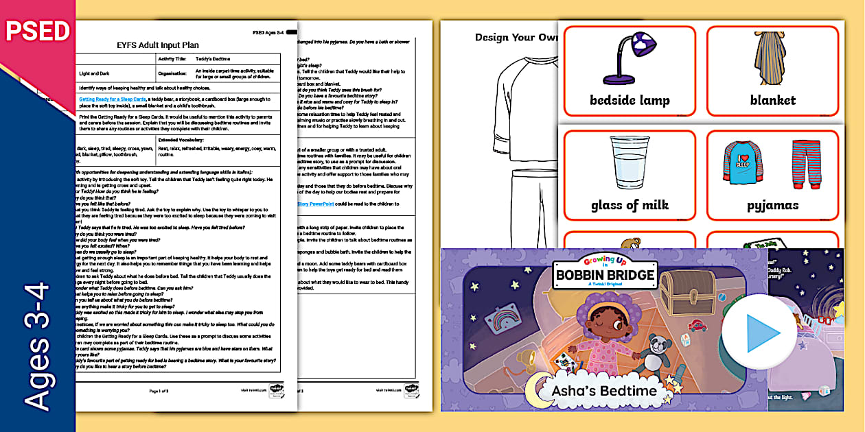 EYFS Teddy's Bedtime Adult Input Plan and Resource Pack