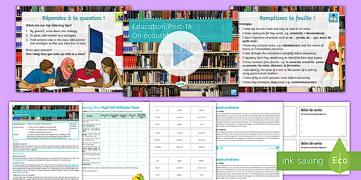 Education Post-16 Lesson 2: Listening Practice Lesson Pack