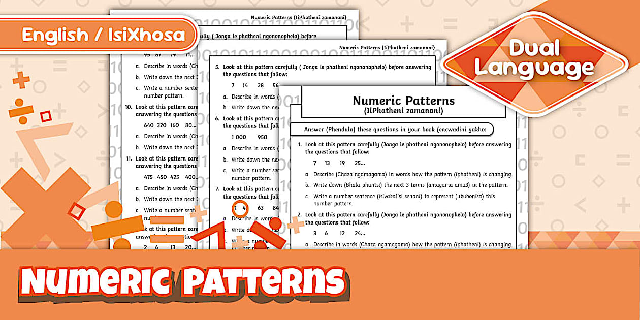 Numeric And Geometric Patterns Grade 7 Worksheets