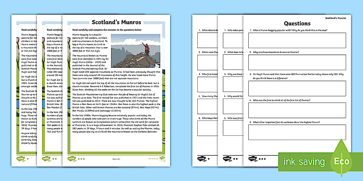 Highest Mountains In Scotland | Twinkl Resources - Twinkl