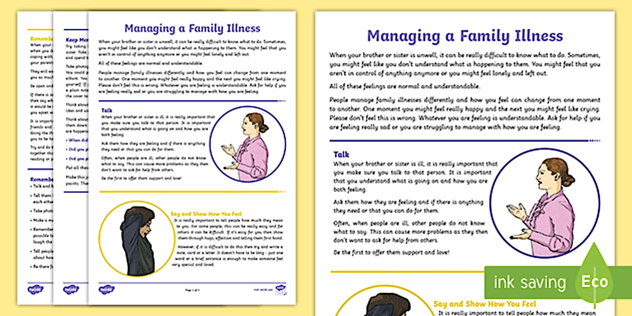 Managing a Family Illness Adult Guidance - Twinkl