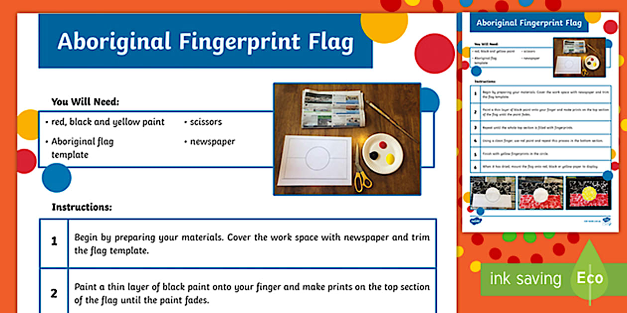 Aboriginal Flag Dot Painting Worksheet - NAIDOC Week