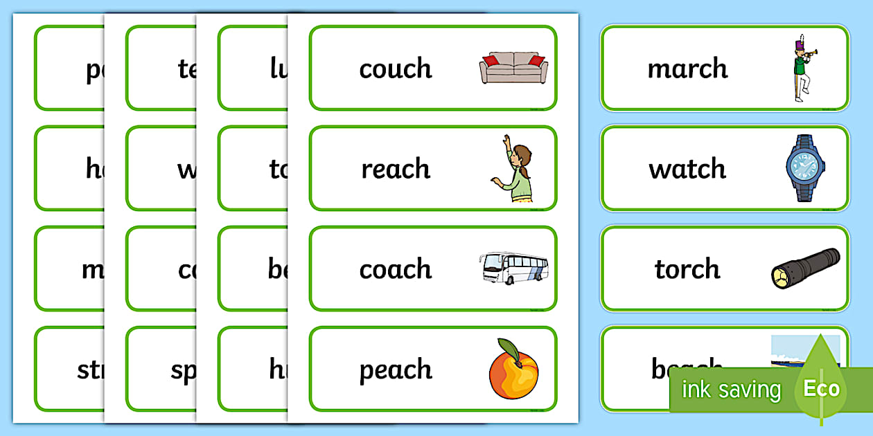 Final Ch Sound Word Cards (teacher made) - Twinkl