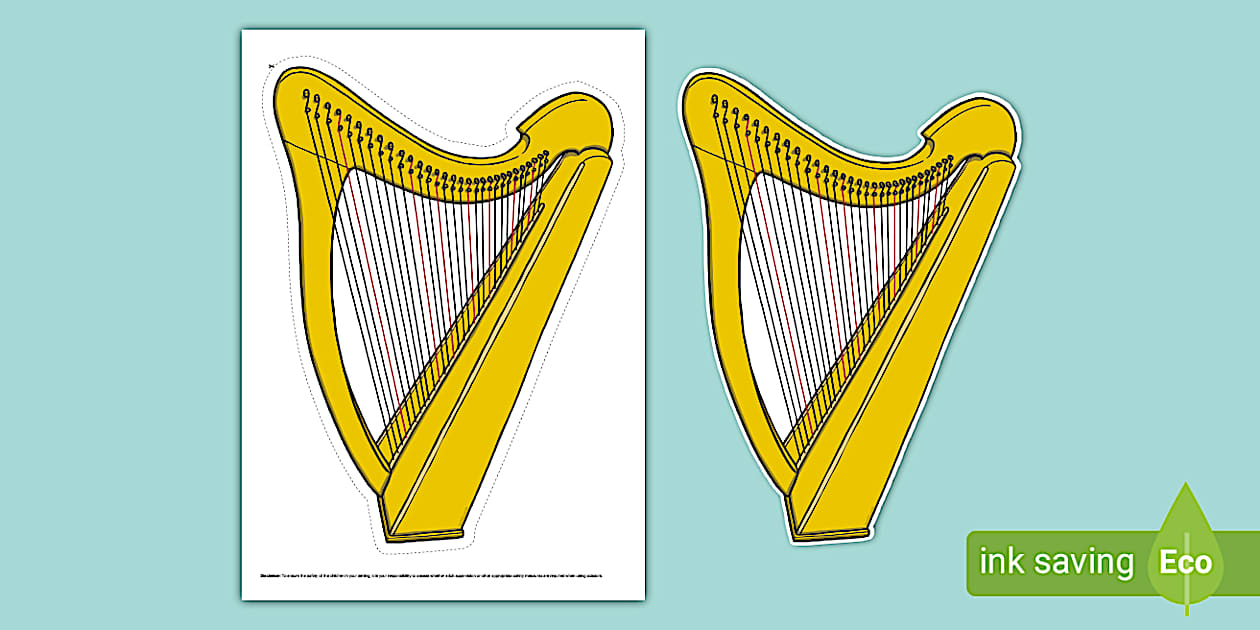 Golden Harp Cut-Out (l'enseignant a fait) - Twinkl