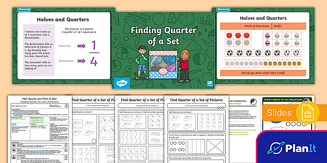 Phase 1 Rational Numbers: Half, Quarter and Third of Sets Lesson 3