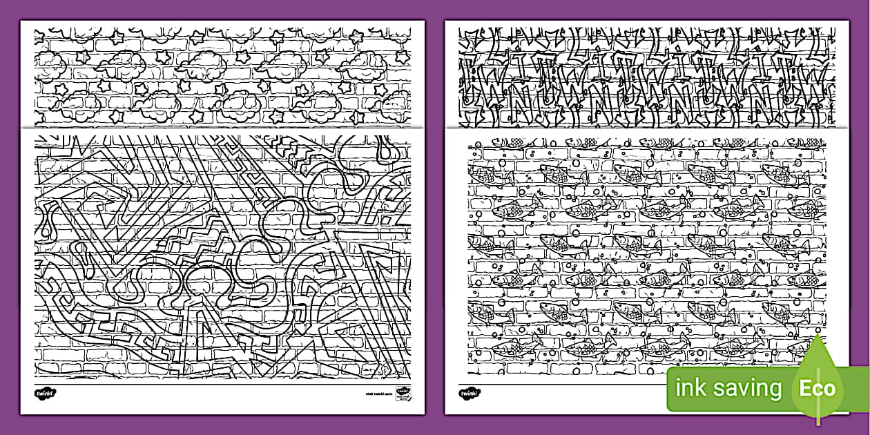 Graffiti Art Colouring Sheets | Twinkl Colouring Pages