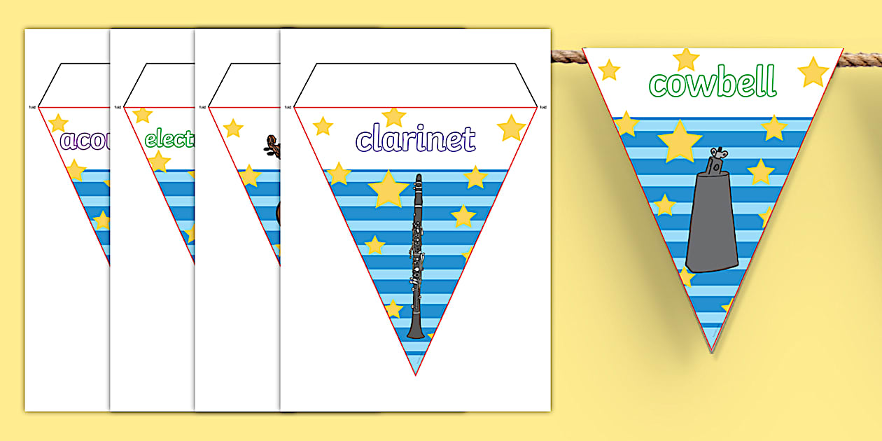 Musical Instruments Photo Display Bunting (teacher made)